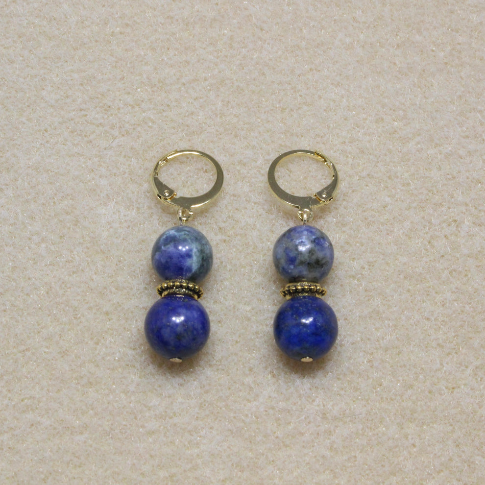 Azurite Drop Earrings – Vibrant Blue Healing Gemstone Jewelry – dJems